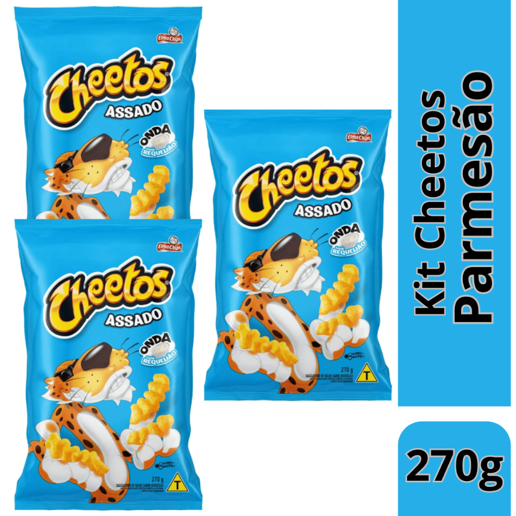 Salgadinho de Milho Cheetos Assado Sabor Requeijão Kit com 3 Unidades ...