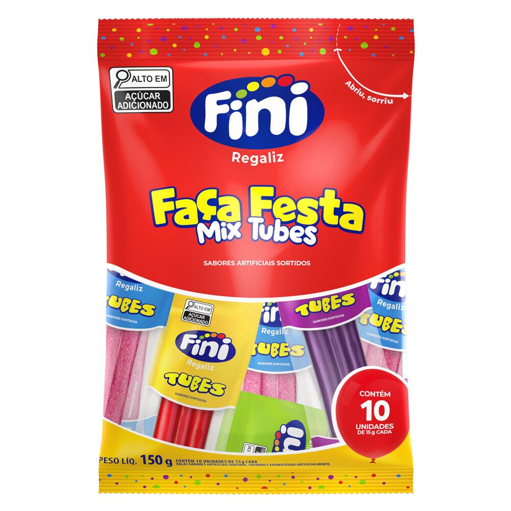 Fini Festa Mix Tubes 10 unidades Pacote | Shopee Brasil