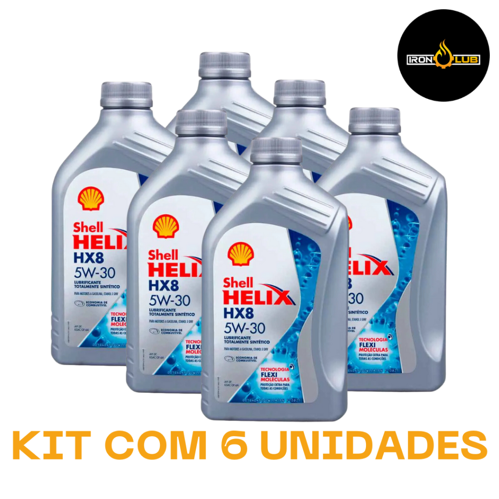 KIT 6 LITROS SHELL HELIX HX8 5W30 SINTÉTICO ORIGINAL HYUNDAI | Shopee ...