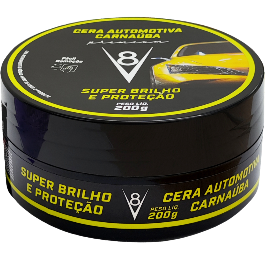 Cera Automotiva Carnaúba Super Brilho V8 200G | Shopee Brasil
