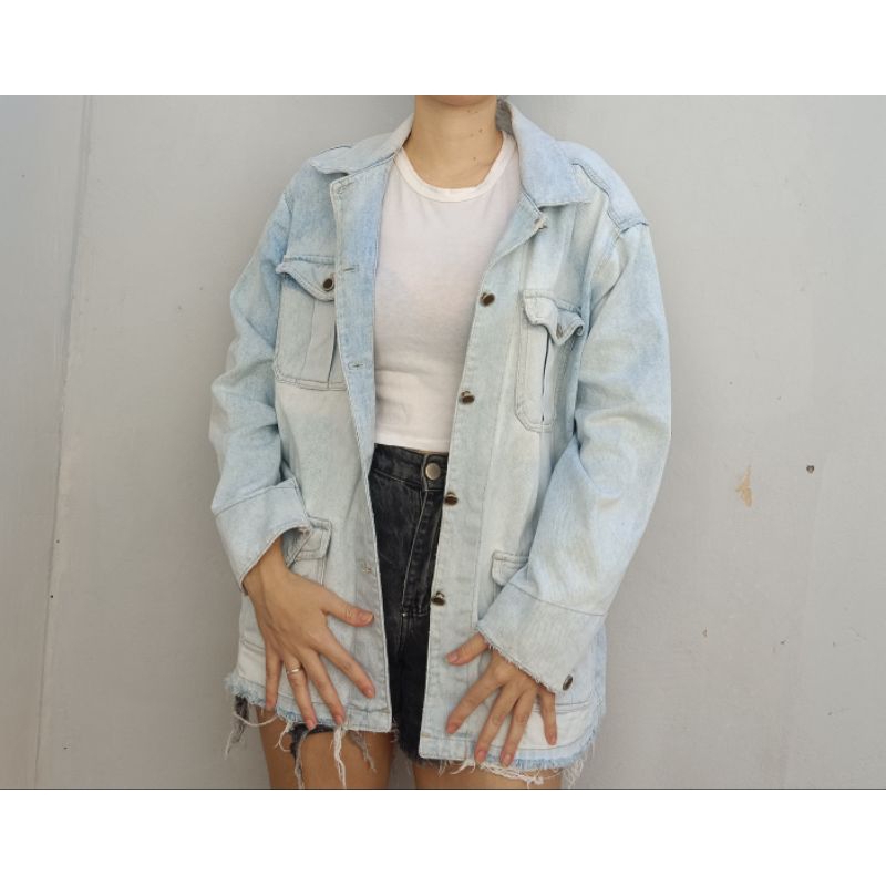 Jaqueta Jeans Denim Tam G | Shopee Brasil