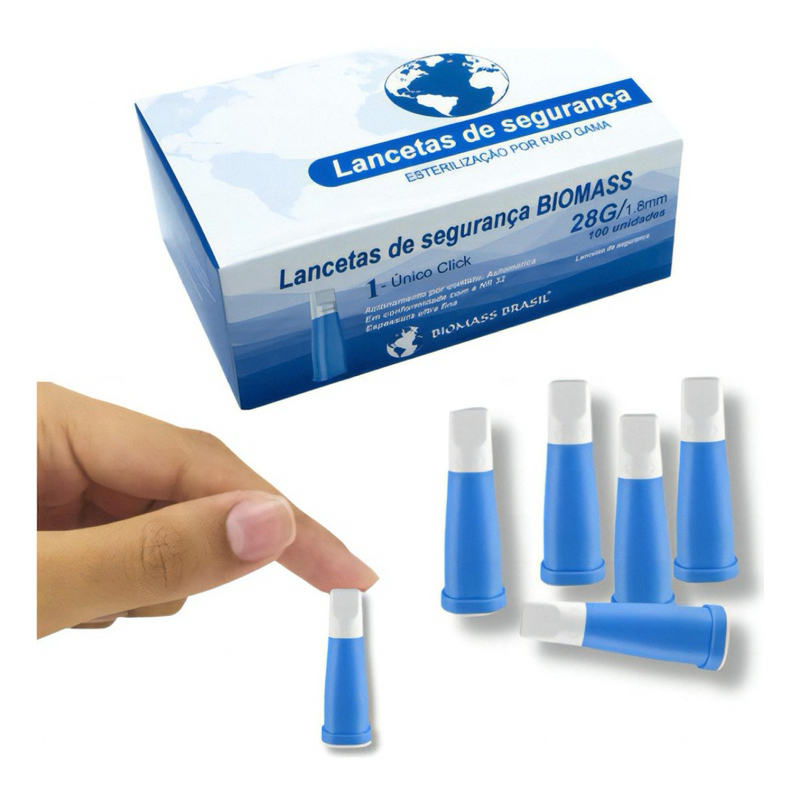 lanceta automática para glicemia - punção digital - autolanceta biomass ...