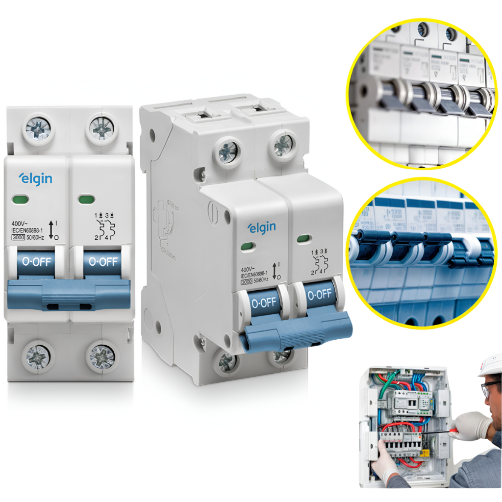 Disjuntor Bipolar Duplo 2 Polos 6a 10a 16a 20a 25a 32a 40a 50a 63a | Shopee Brasil