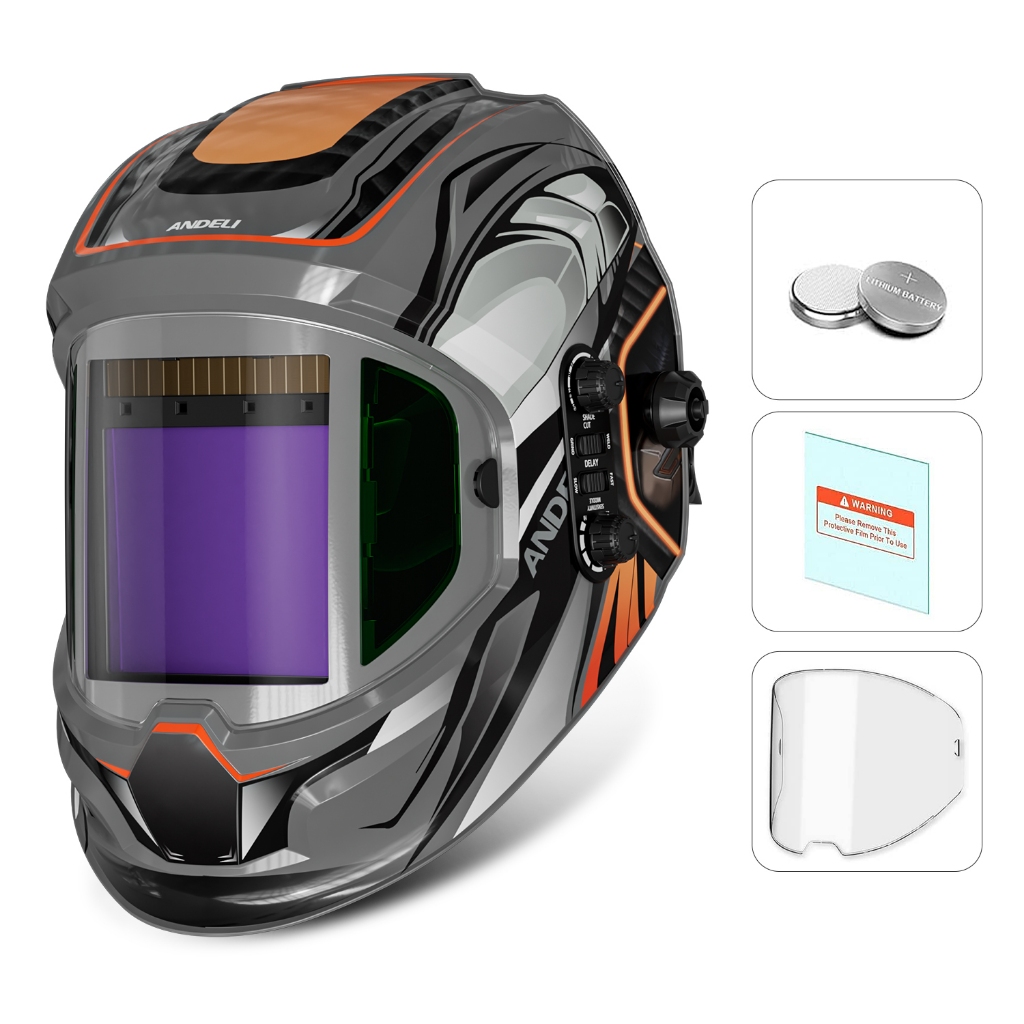 ANDELI Máscara Solda Automática com Visor Amplo 180º/cor Real/8k, real ...