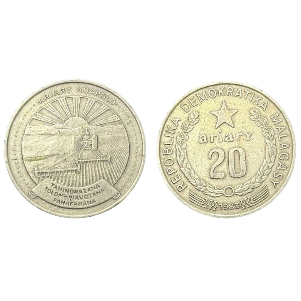 Moeda de Madagascar - 20 ariary, 1983 - 30,6 mm | Shopee Brasil
