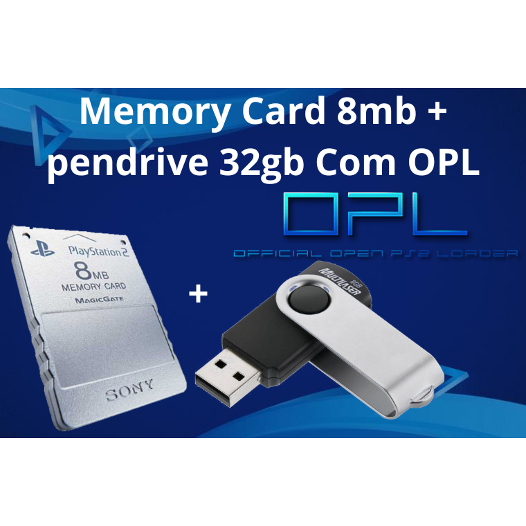 Memory Card com OPL + Pen Drive de 32gb ou 64gb com jogos | Shopee Brasil