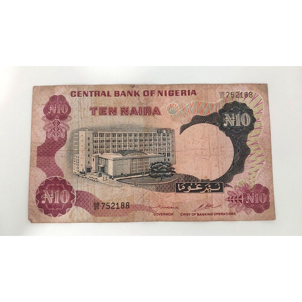 Nota Cédula 10 dez ten Naira Anos 70 Dinheiro da Nigéria | Shopee Brasil