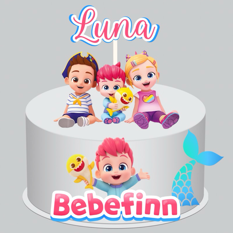 Topo/Topper para bolo BebeFinn personalizado com nome | Shopee Brasil