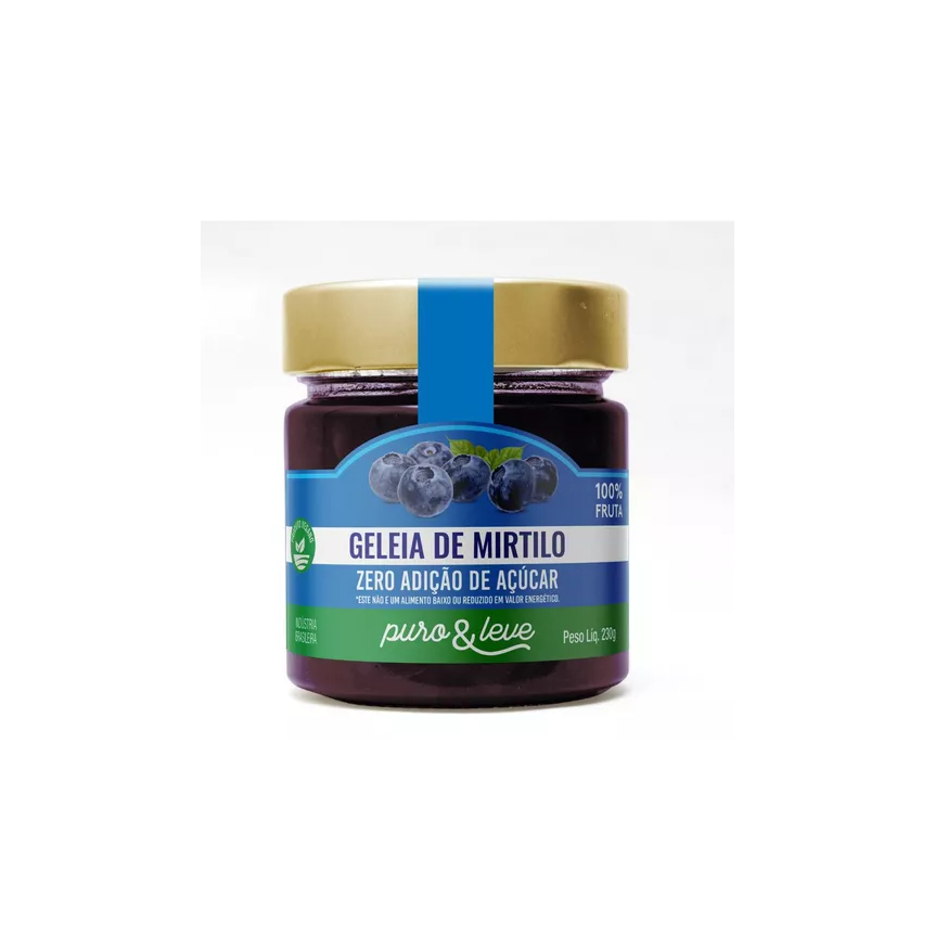 GELÉIA ZERO ACUCAR 230G - MIRTILO - PURO E LEVE | Shopee Brasil