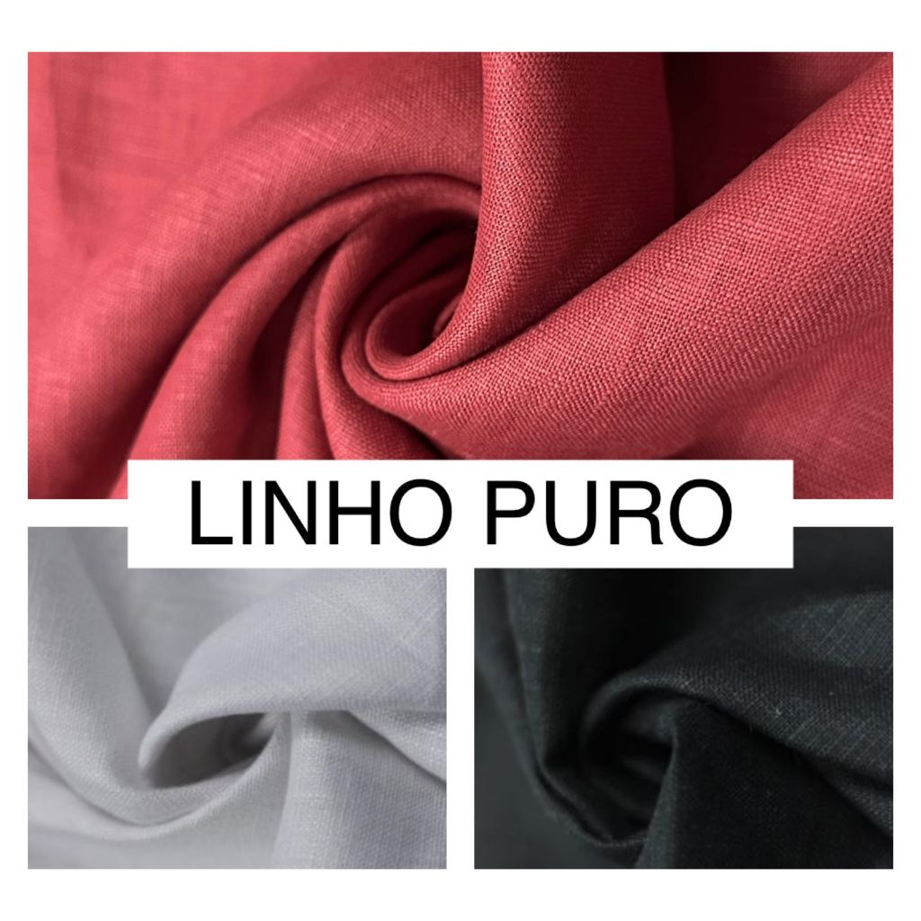 Tecido Linho Puro 100%LINHO 1mt X 1,35mt Tecido liso RF259 | Shopee Brasil