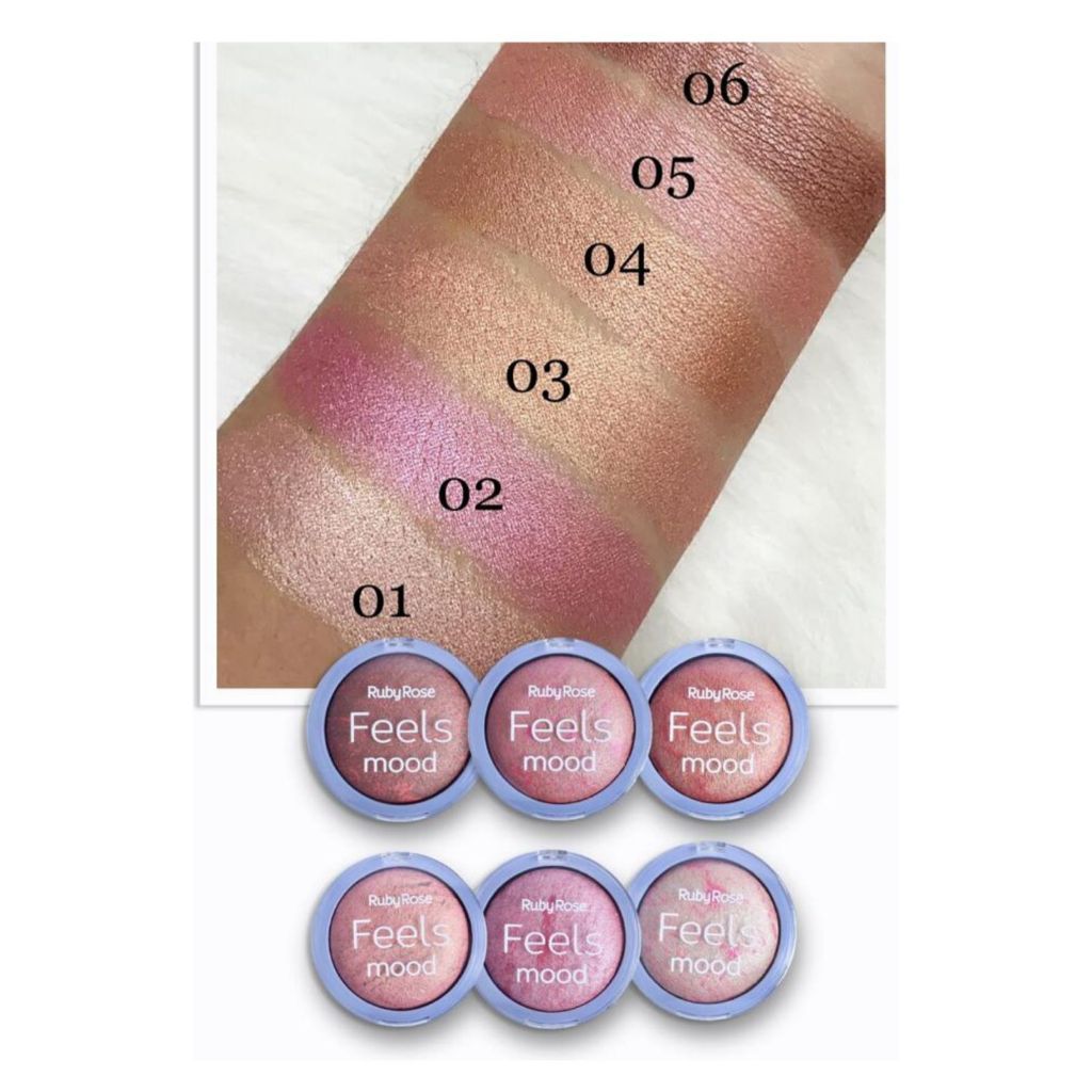 Kit 6 Blushes Feels Mood Ruby Rose - Temos A Cor 2 À Pronta Entrega | Shopee Brasil
