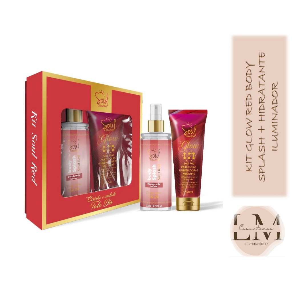 Kit Presente Glow Red Body Splash + Hidratante Iluminador | Shopee Brasil