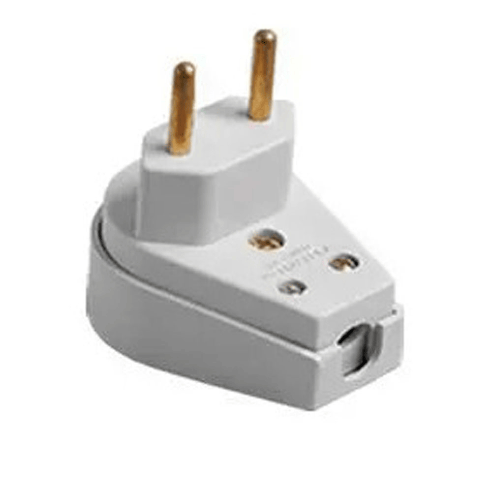 TOMADA PLUG MACHO CURVADO 10A 250V CINZA ILUMI | Shopee Brasil