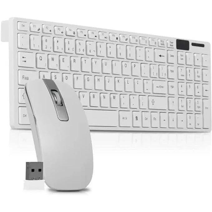Kit Teclado E Mouse Sem Fio Wireless Para Computador Pc Notebook ...