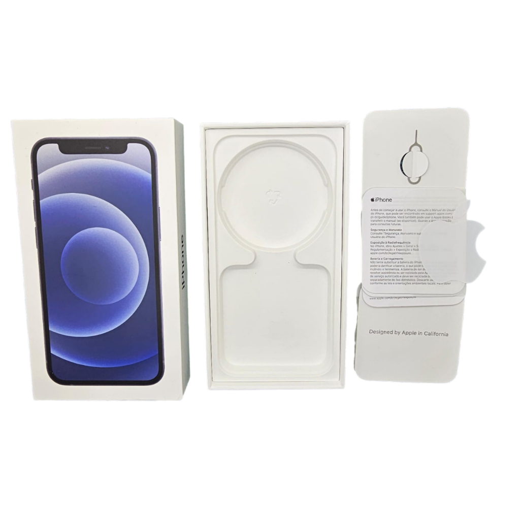 Caixa Vazia iPhone 12 Mini 128Gb Preto com Manuais + Chave extratora ...