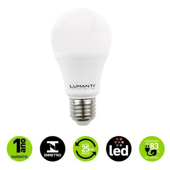 Lampada Super Bulbo LED Forte 12w Bivolt Branco Frio 6500K 1 Ano ...