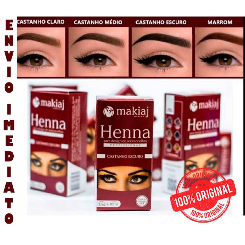 Henna Para Sobrancelhas Makiaj Design De Sobrancelhas 5 Opçoes De Cores