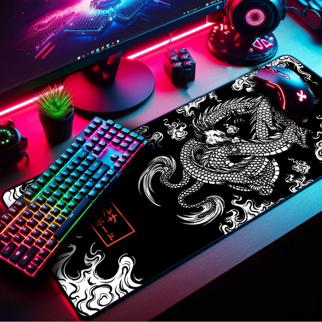Mouse Pad Gamer Dragão Japonês 80x40cm mousepad gamer Extra Grande ...
