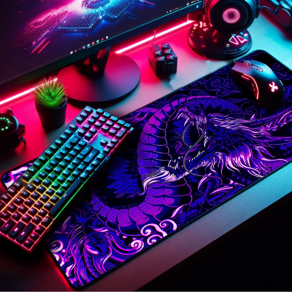 Mouse Pad Gamer Dragão Japonês 90x55m mousepad gamer Extra Grande ...