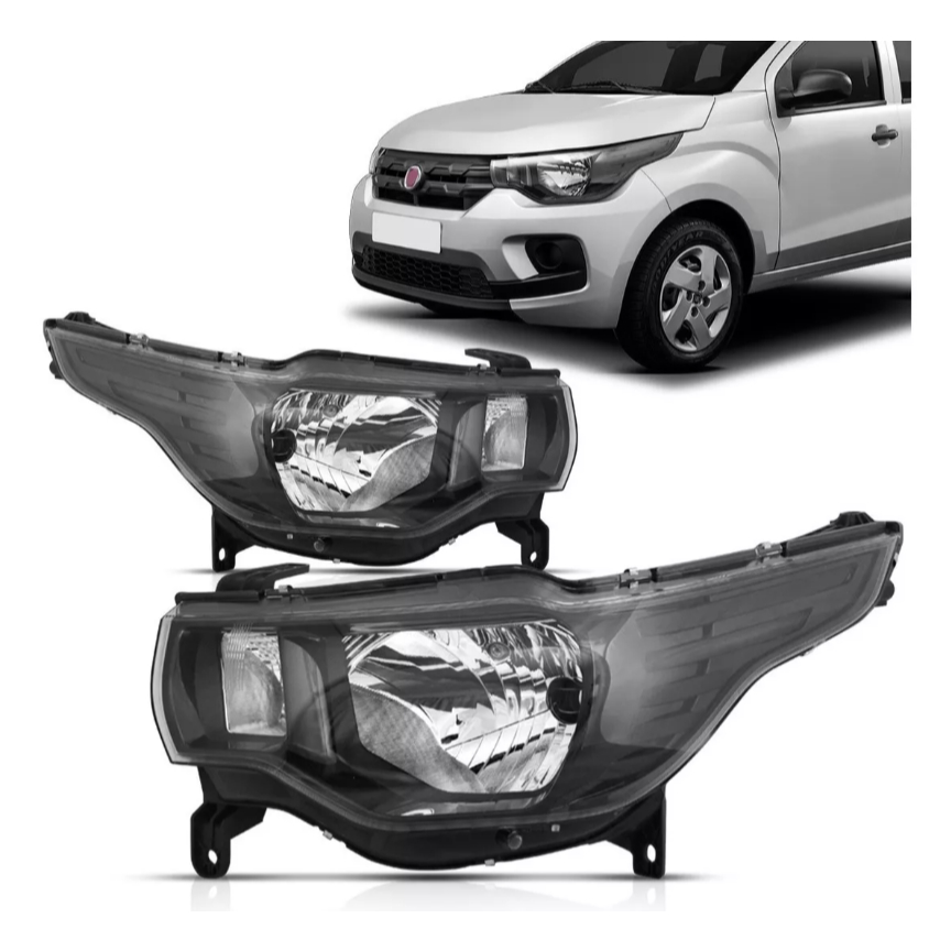 Farol Mobi Foco Simples Mascara Negra 2016 2017 2018 2019 2020 2021 2022 2023 | Shopee Brasil