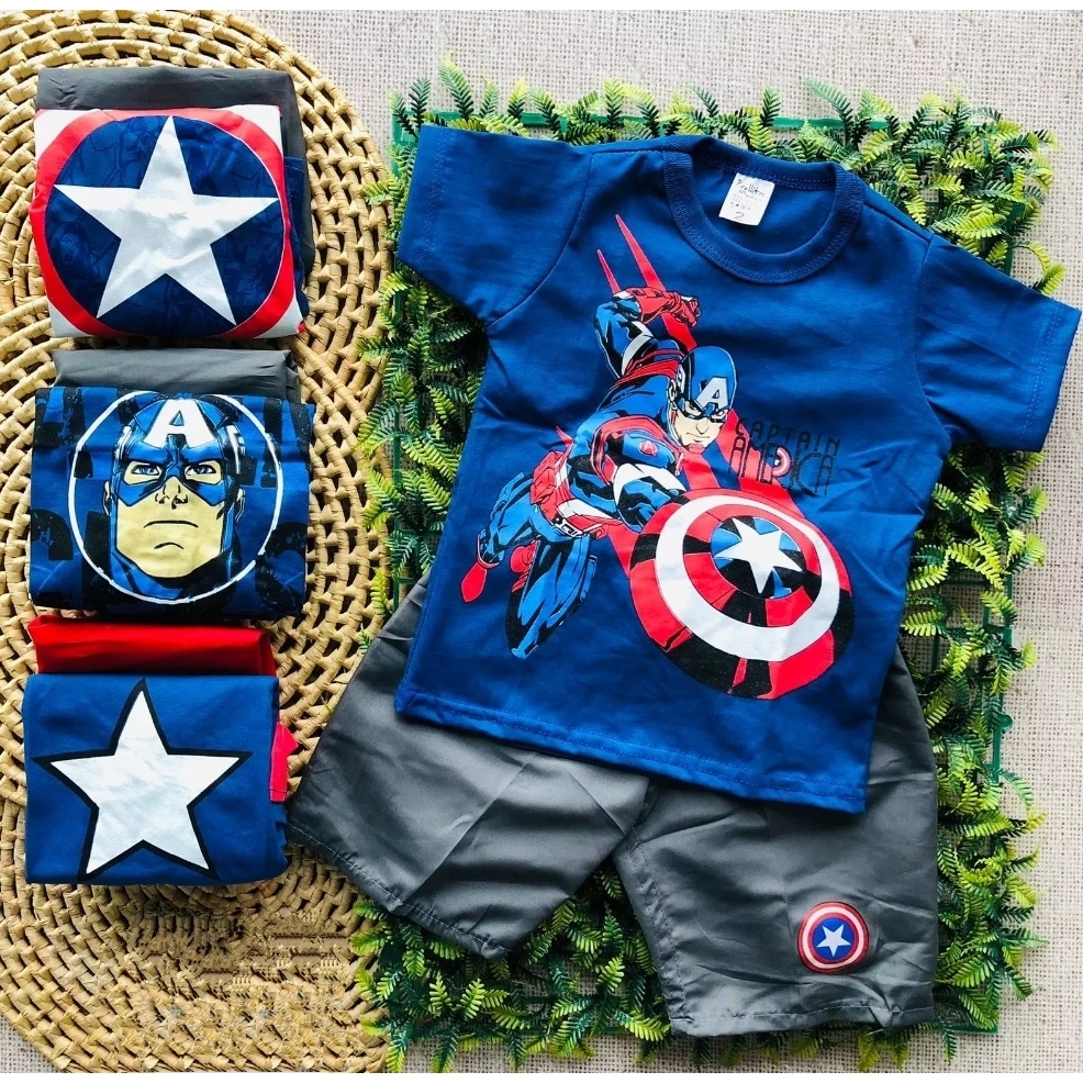Roupa Capitão América conjunto menino infantil festa | Shopee Brasil