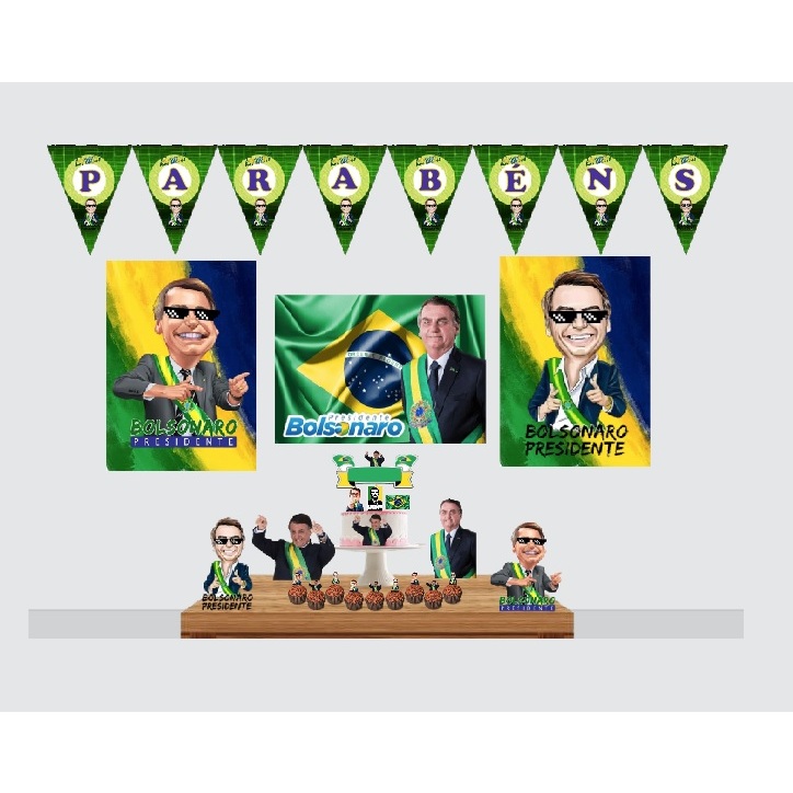 Kit Só um Bolinho Bolsonaro Decoração de Festa Em Casa Offset ...