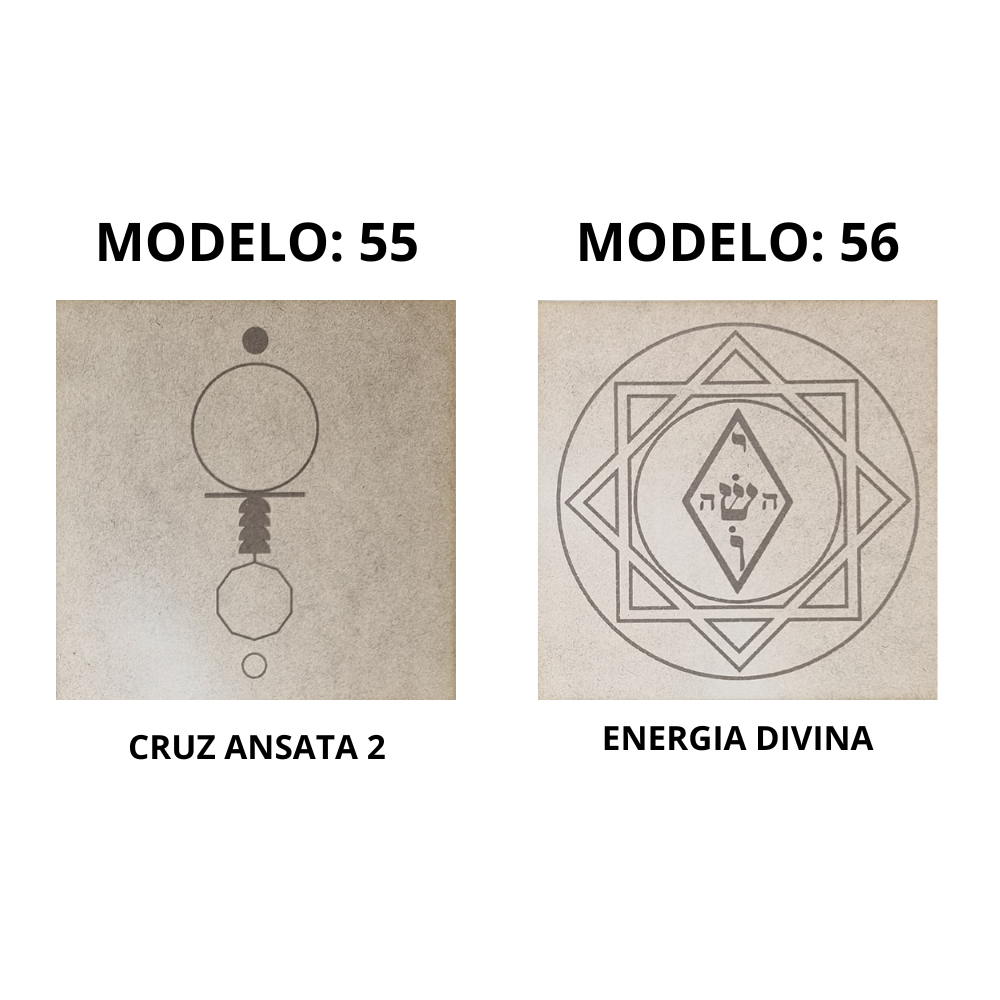kit 2 gráficos radiônicos mdf 3mm 20x20cm - radiestesia - modelos 55 e ...
