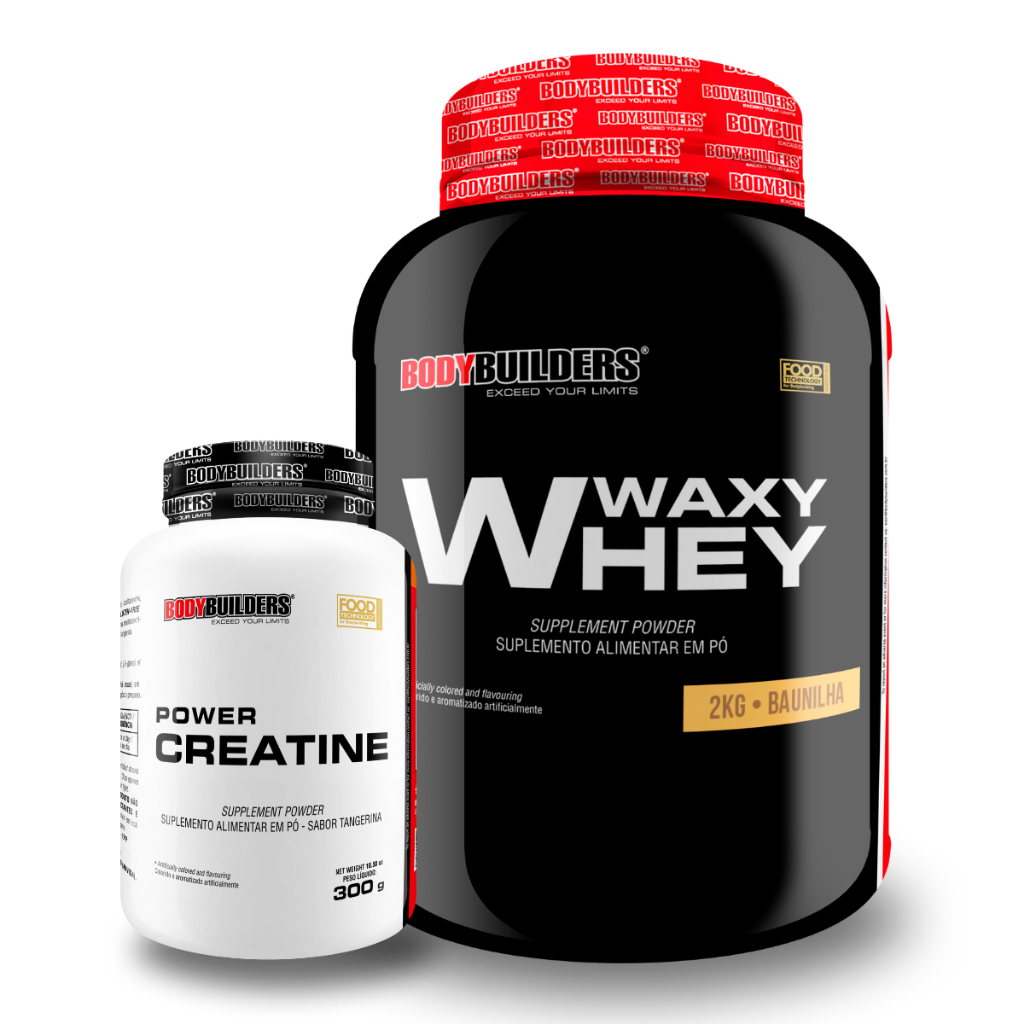 Kit Whey Protein Waxy Whey 2Kg + Creatina Power 300g - Crescimento e ...