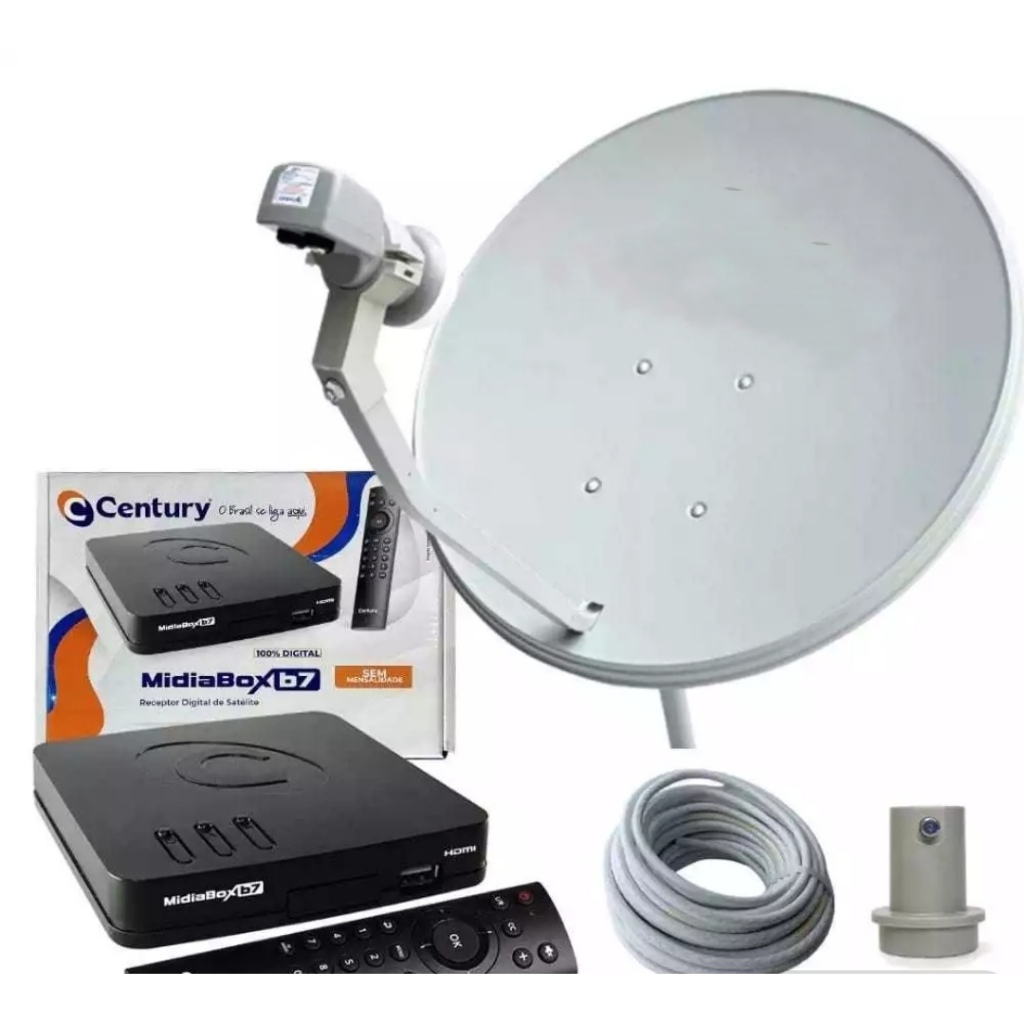 kIt Antena 60cm completo com 4 midiabox b7 Century | Shopee Brasil
