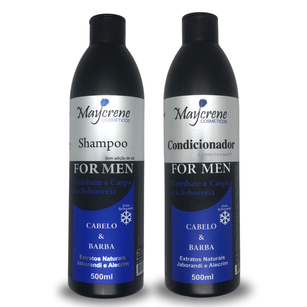 Kit For Men Shampoo + Condicionador 500ml Para Homens Cabelo e Barba ...