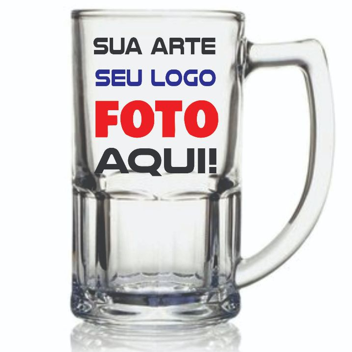 CANECA CHOPP VIDRO PERSONALIZADA FOTO LOGO TEXTO - 340ML | Shopee Brasil