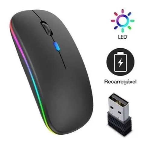 MOUSE SEM FIO DE MODO DUPLO 2.4G + BLUETOOTH ANATEL AGOLD MS-03A ...