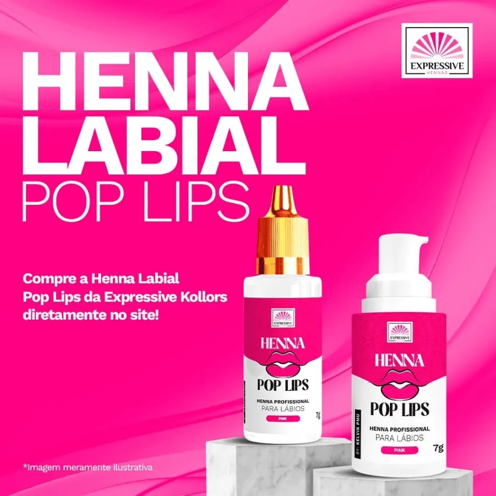Kit Henna Labial Pop Lips Expressive | Shopee Brasil