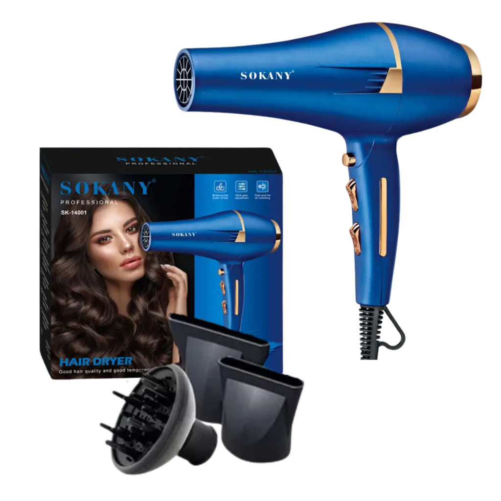 Secador De Cabelo Com Difusor de Cachoss Antifrizz Profissional Sokany Leve E Potente 2400w ...