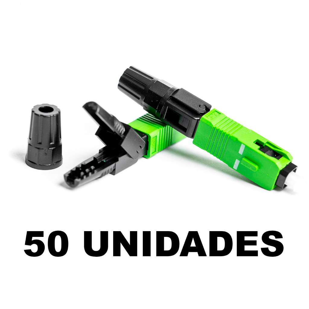 Fast Conector de Campo Conector Rápido Fibra Óptica Verde FTTH SC APC - 50 UNIDADES | Shopee Brasil