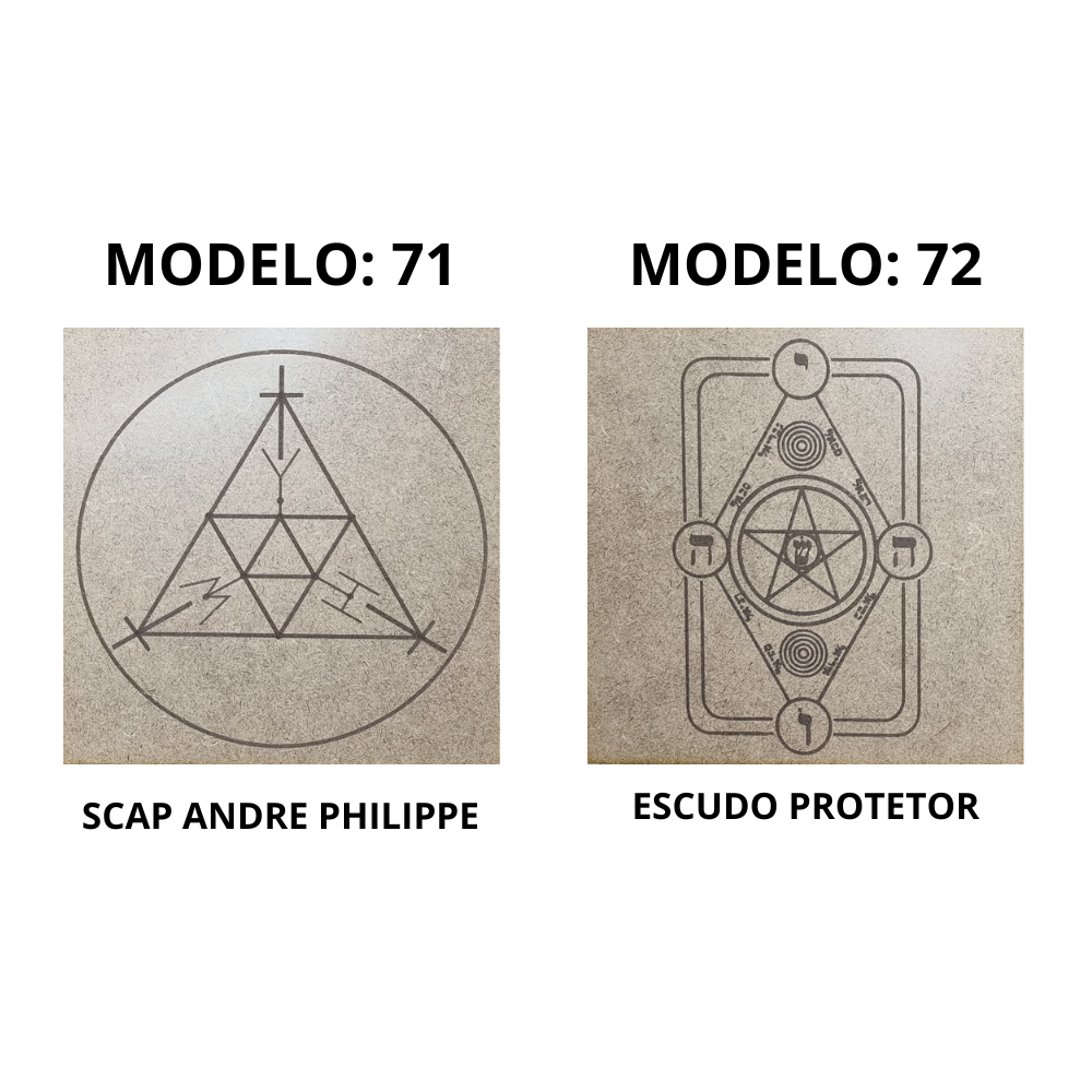 kit 2 gráficos radiônicos mdf 3mm 20x20cm - radiestesia - modelos 71 e ...