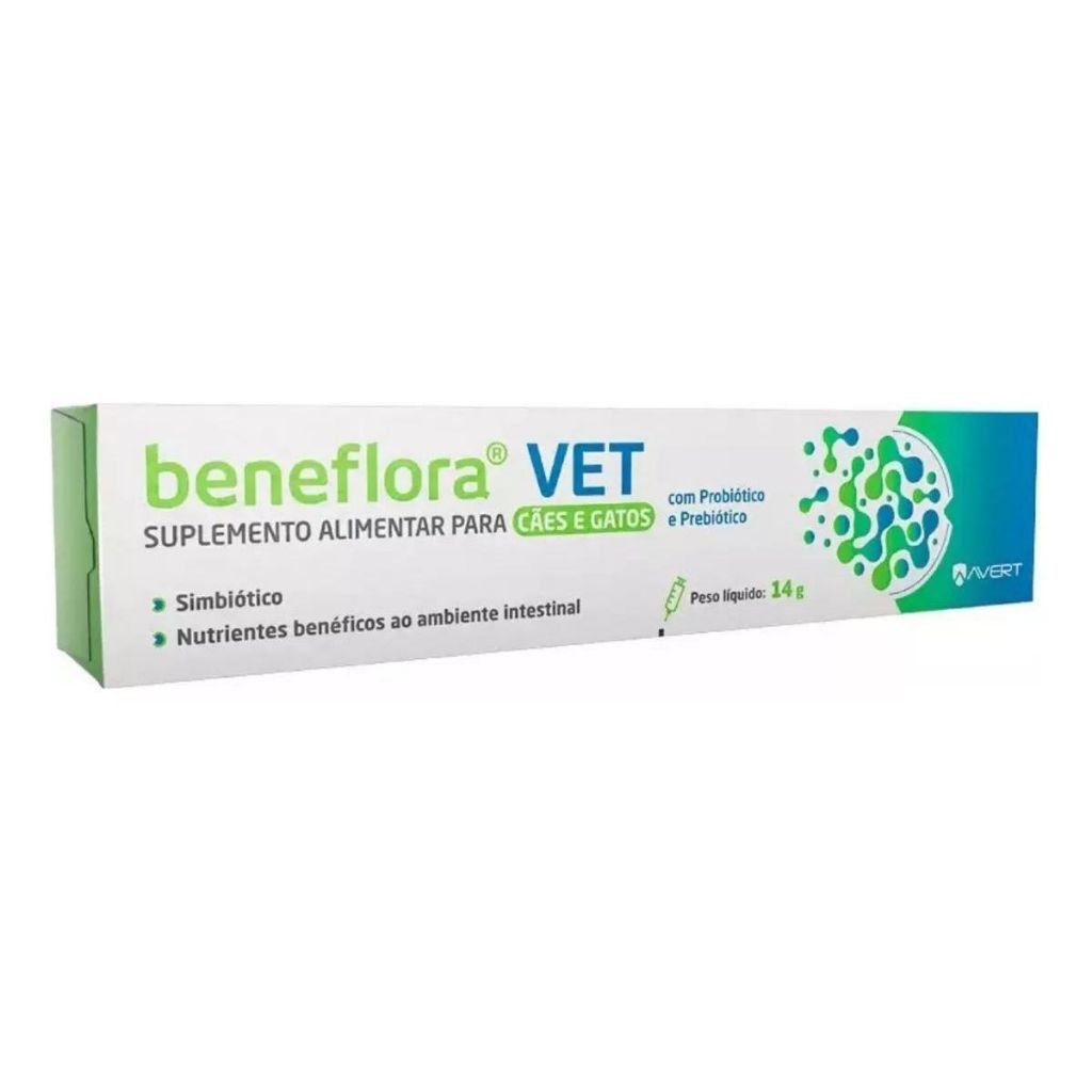 Suplemento Beneflora Vet Pré e Probiótico Avert Pasta 14G Para Cães e ...