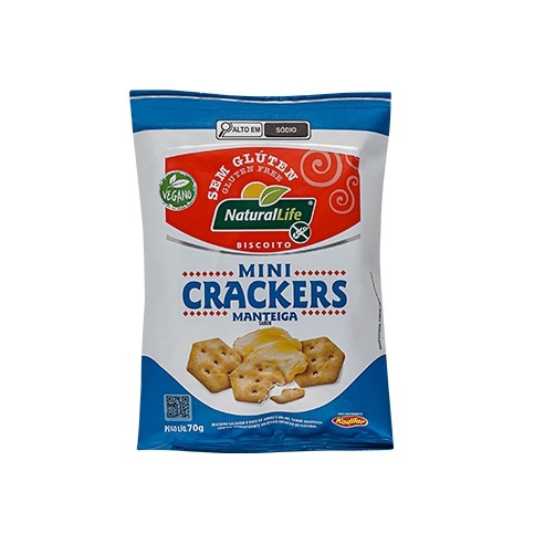 Mini Crackers Sabor Manteiga Vegano S/ Glúten Kodilar 70g | Shopee Brasil