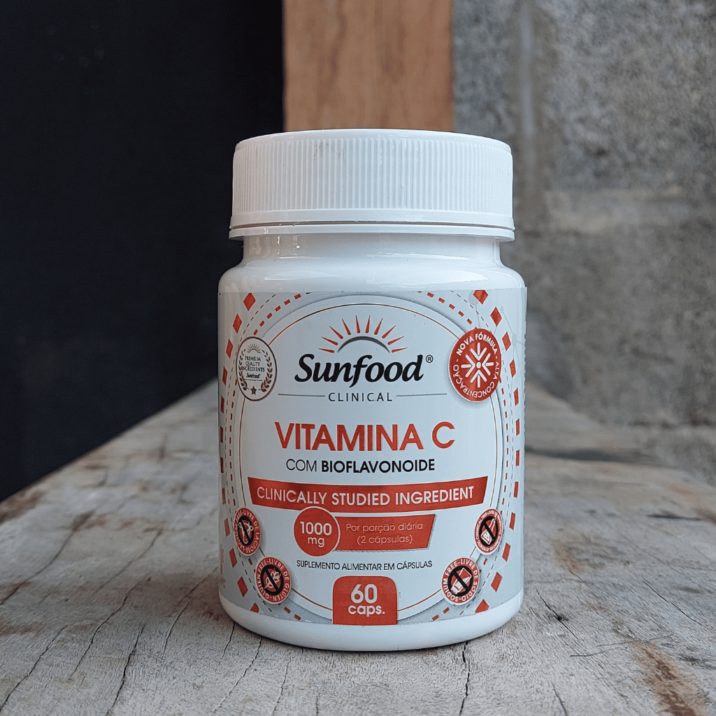 Vitamina C 1000mg 60 Cápsulas com Bioflavonoide Vitamina Suplemento Alimentar- Sunfood | Shopee ...