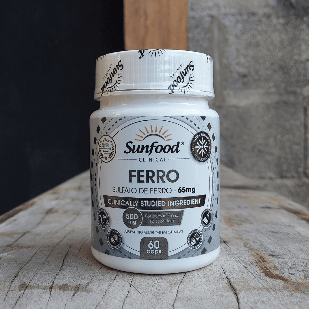 Ferro (Sulfato de Ferro 65mg) 500mg com 60 Cápsulas Suplemento ...