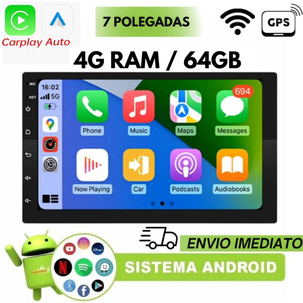 Central Multimídia Android 2 Din 7pol Player + Gps Integrado | Shopee Brasil