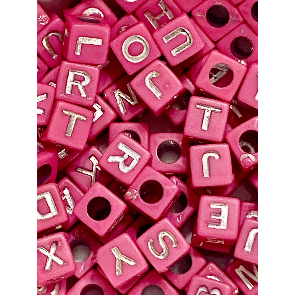 Miçanga Entremeio Letras Quadradas Alfabeto ROSA PINK Sortidas | Shopee ...