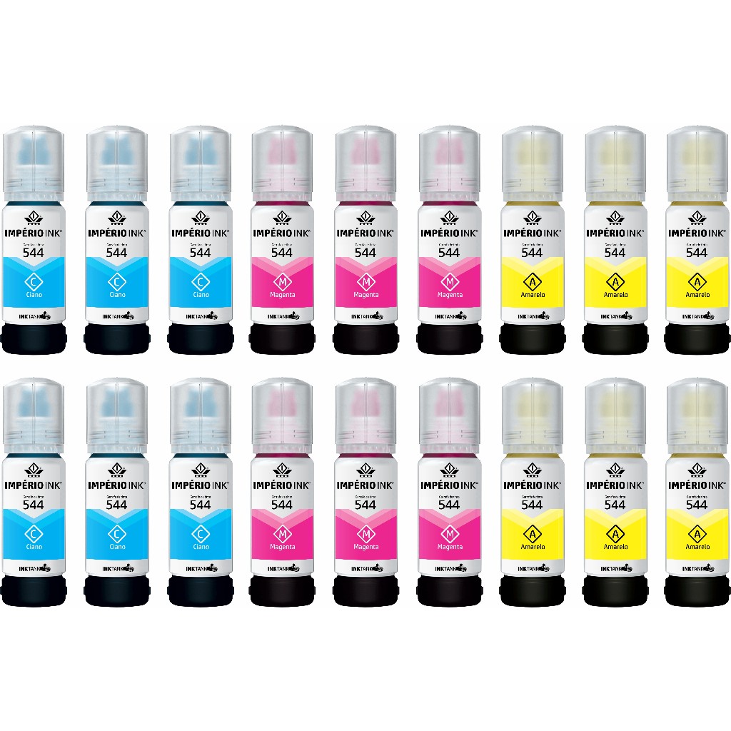 Kit 18 Refil Tinta Império Ink Para Uso Epson T544 Color | Shopee Brasil