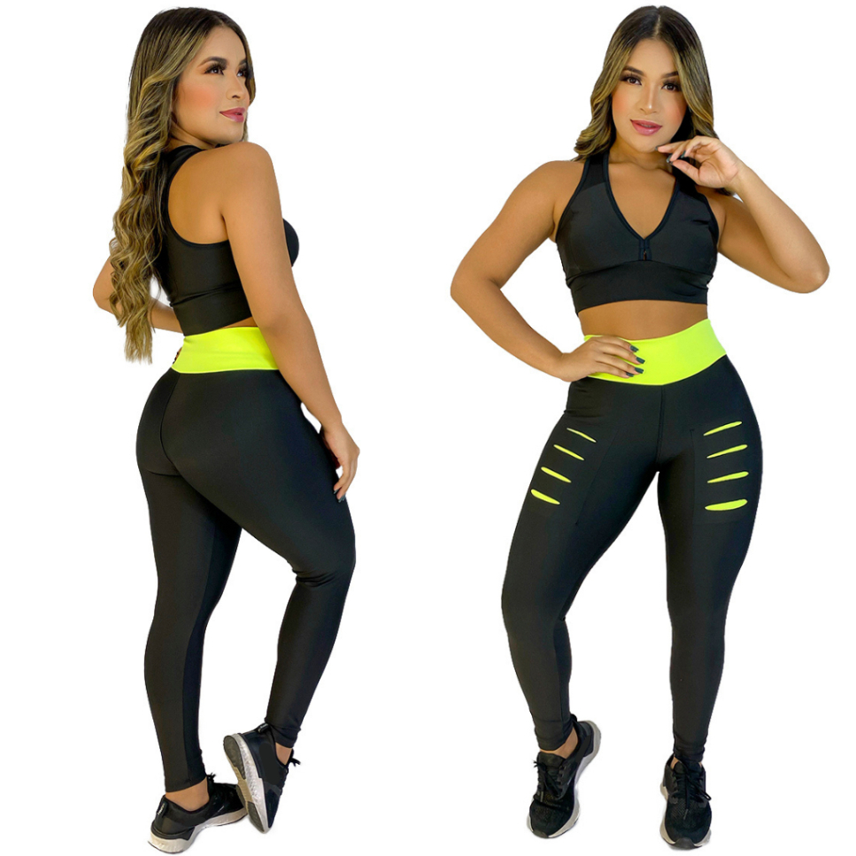 CALÇA LEGING + TOP GINÁSTICA MALHAR ENVIO 24H | Shopee Brasil