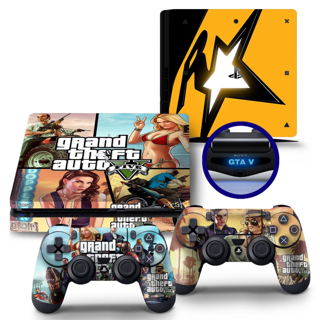 Skin para PS4 SLIM adesiva Gta V 5 Premium Shopee Brasil