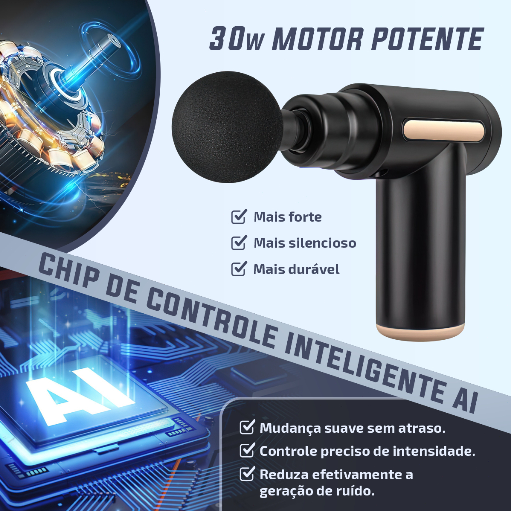 Portátil Pistola Massageadora Elétrico alta frequência Profissional Muscular Pistola Massagem ...