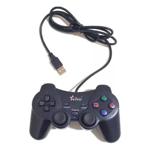 Controle Joystick Feir Preto Usb Pc Notebook Com Fio | Shopee Brasil