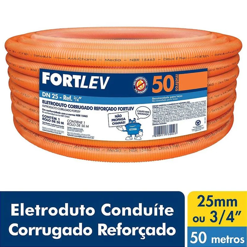 Eletrodutos Corrugados Conduite 25MM 3/4'' Laranja X 50 MTS | Shopee Brasil