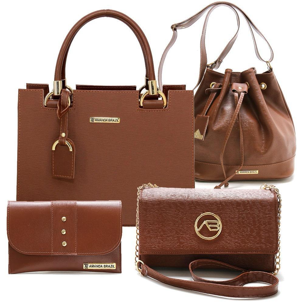 Oferta de lançamento kit 3 bolsas + carteira! Amanda Brazil | Shopee Brasil