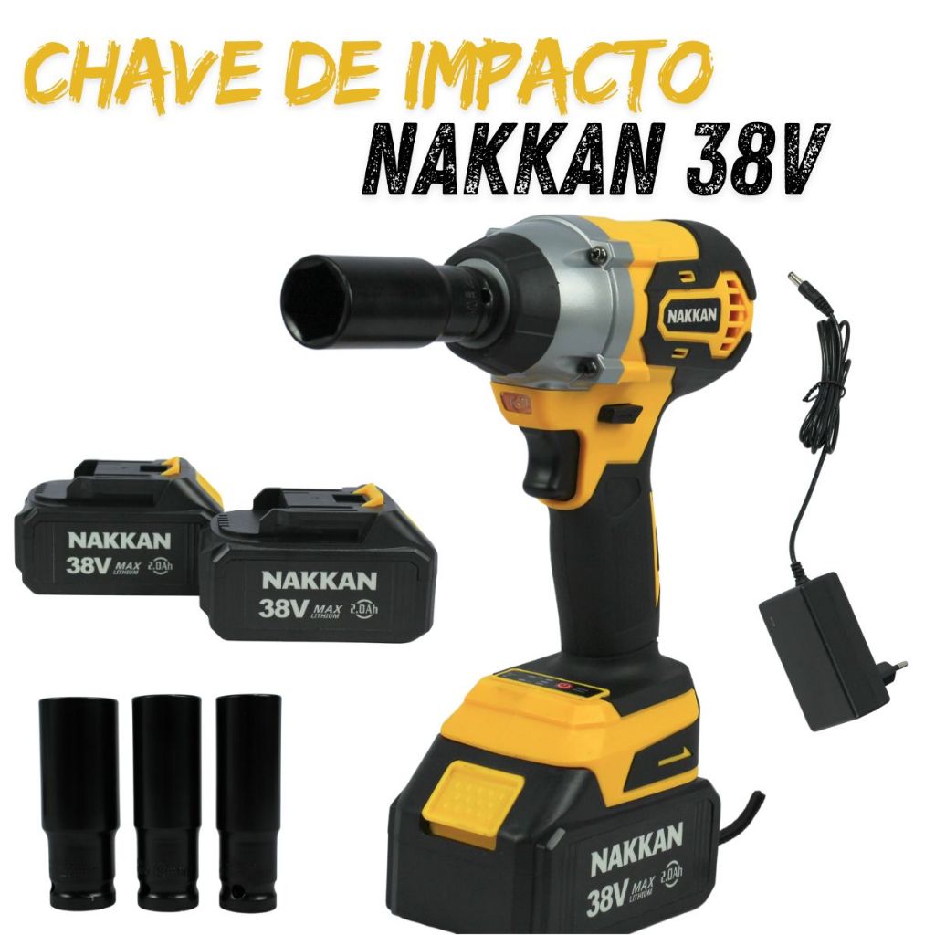 Chave De Impacto nakkan Bateria Lítio 38v Brushless | Shopee Brasil